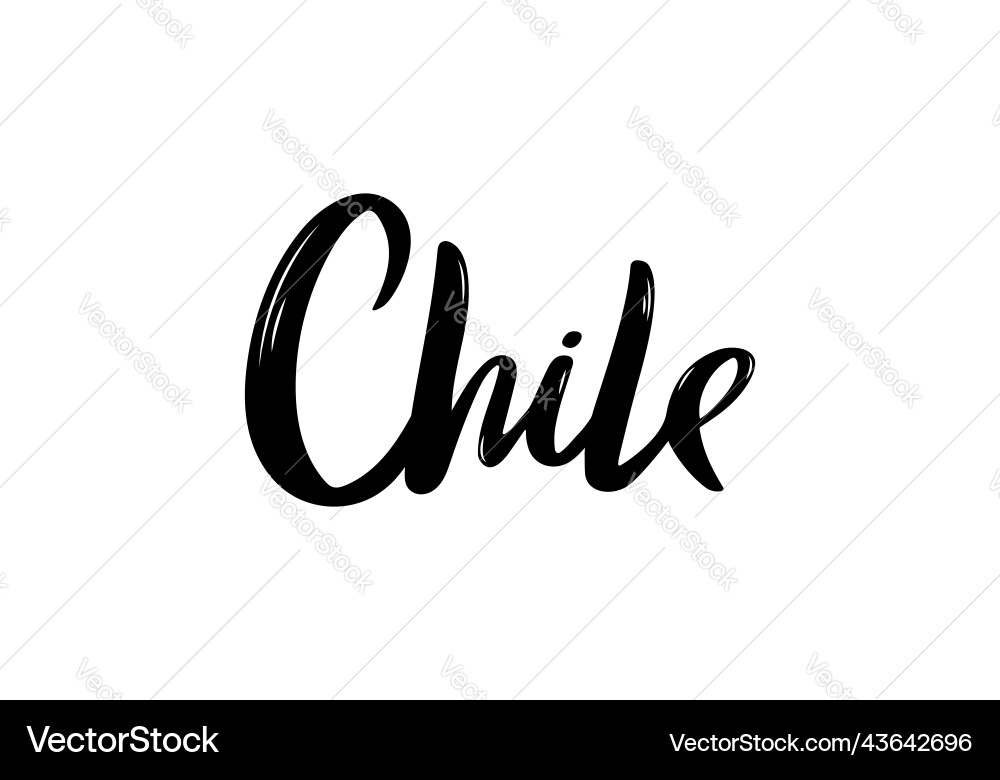 Chile lettering handwritten country name design Vector Image