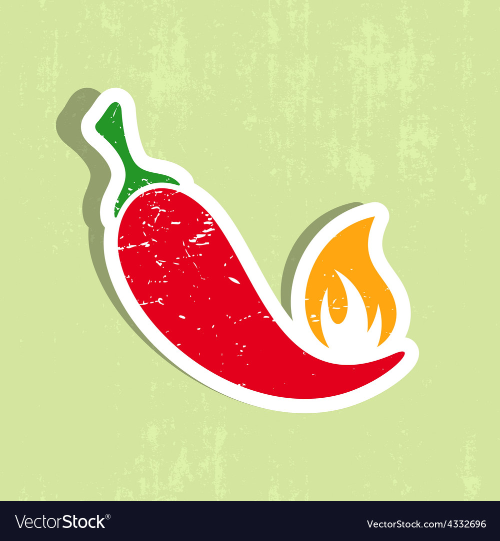 Chilli pepper label Royalty Free Vector Image - VectorStock