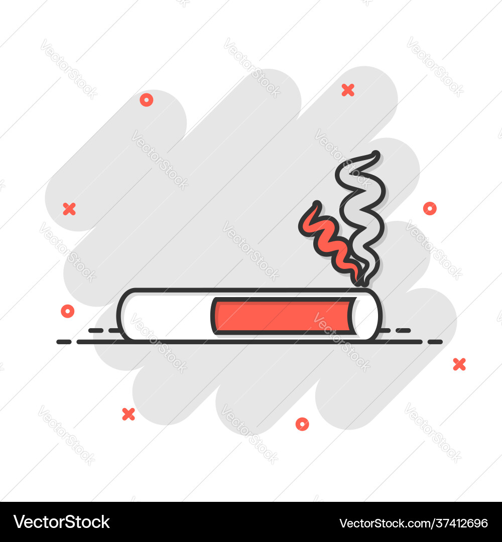 Cigarette icon in comic style smoke cartoon Vector Image