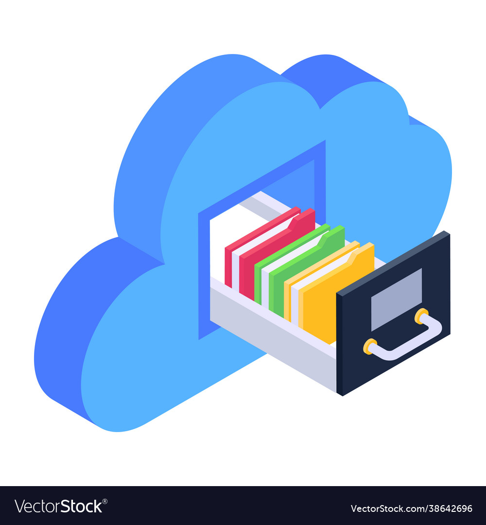 Cloud drawer Royalty Free Vector Image - VectorStock