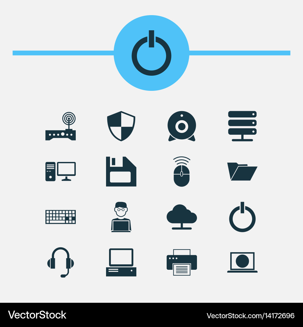 Computer icons set collection of personal Vector Image