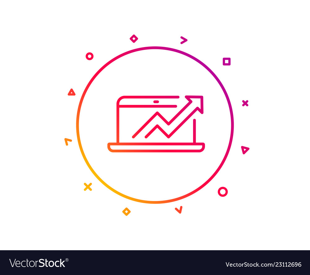 Data analysis and statistics line icon computer Vector Image