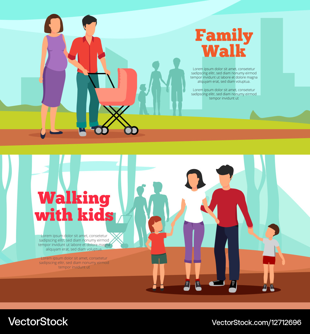 Family banners set Royalty Free Vector Image - VectorStock
