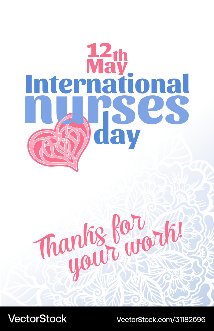International nurses day 12 may poster Royalty Free Vector