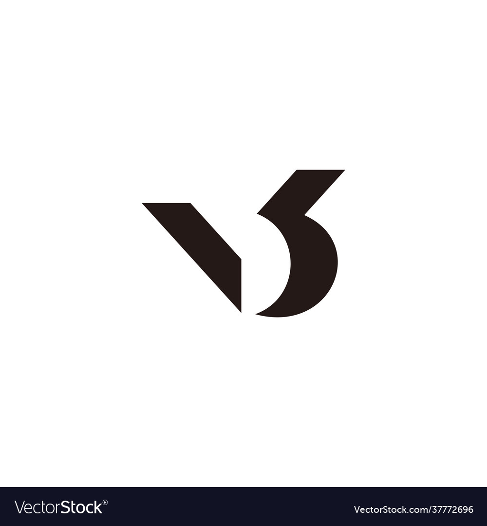 Letter vb simple geometric curve straight line Vector Image