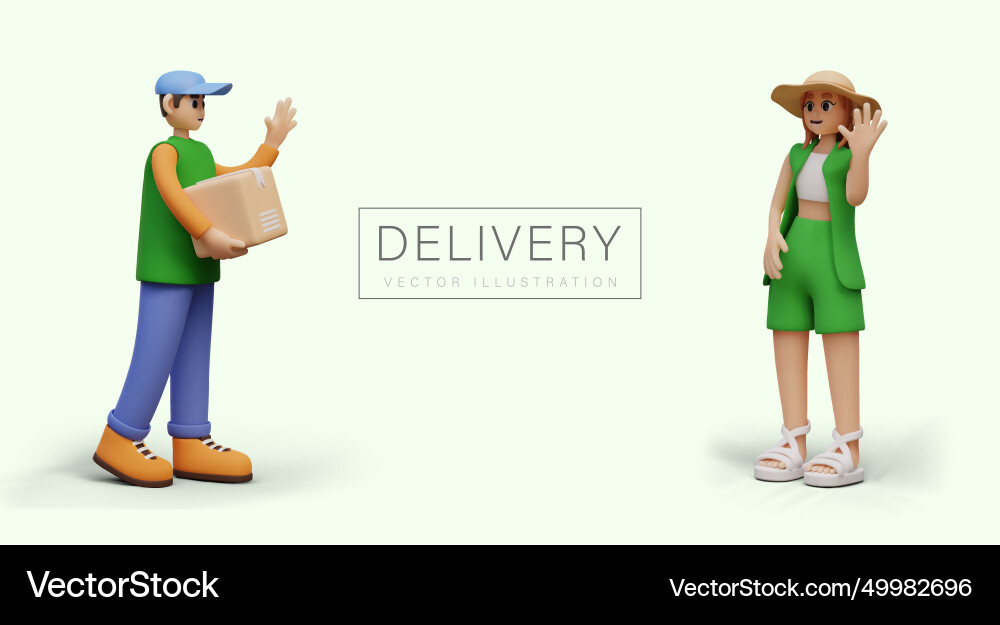 Professional courier in uniform holding cartoon Vector Image