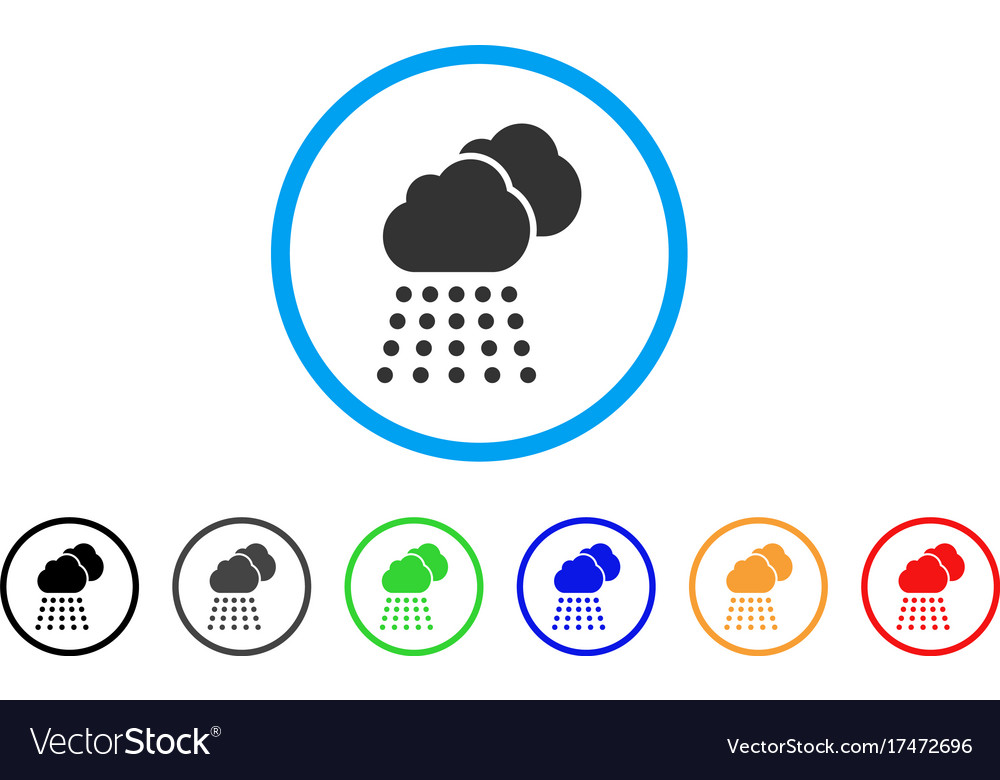 Rain clouds rounded icon Royalty Free Vector Image