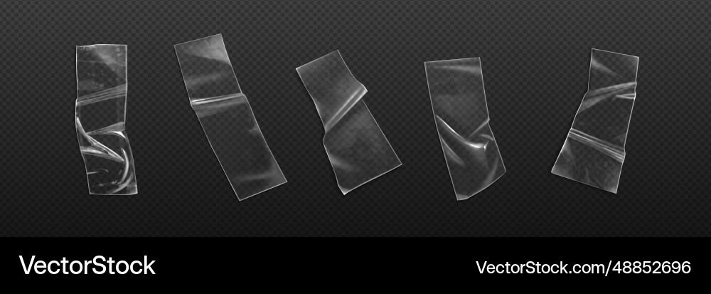 Realistic set of adhesive plastic tape Royalty Free Vector