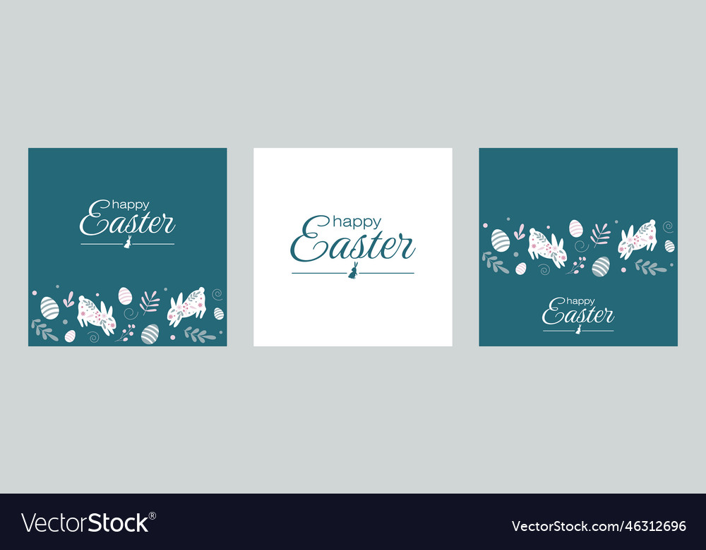 Set Of Easter Greeting Cards Royalty Free Vector Image