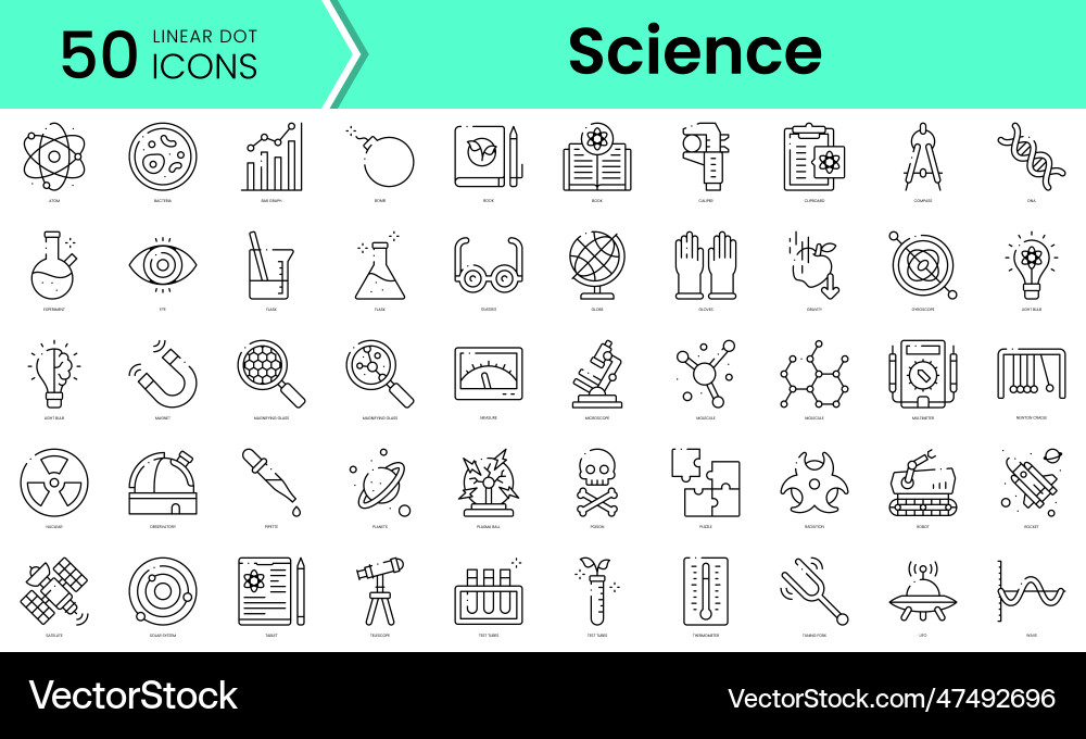 Set of science icons line art style bundle Vector Image