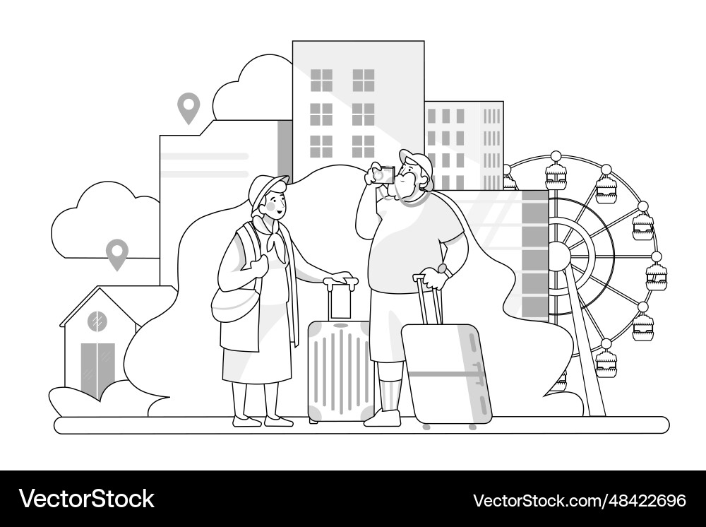 Time to travel concept flat isolated on white Vector Image