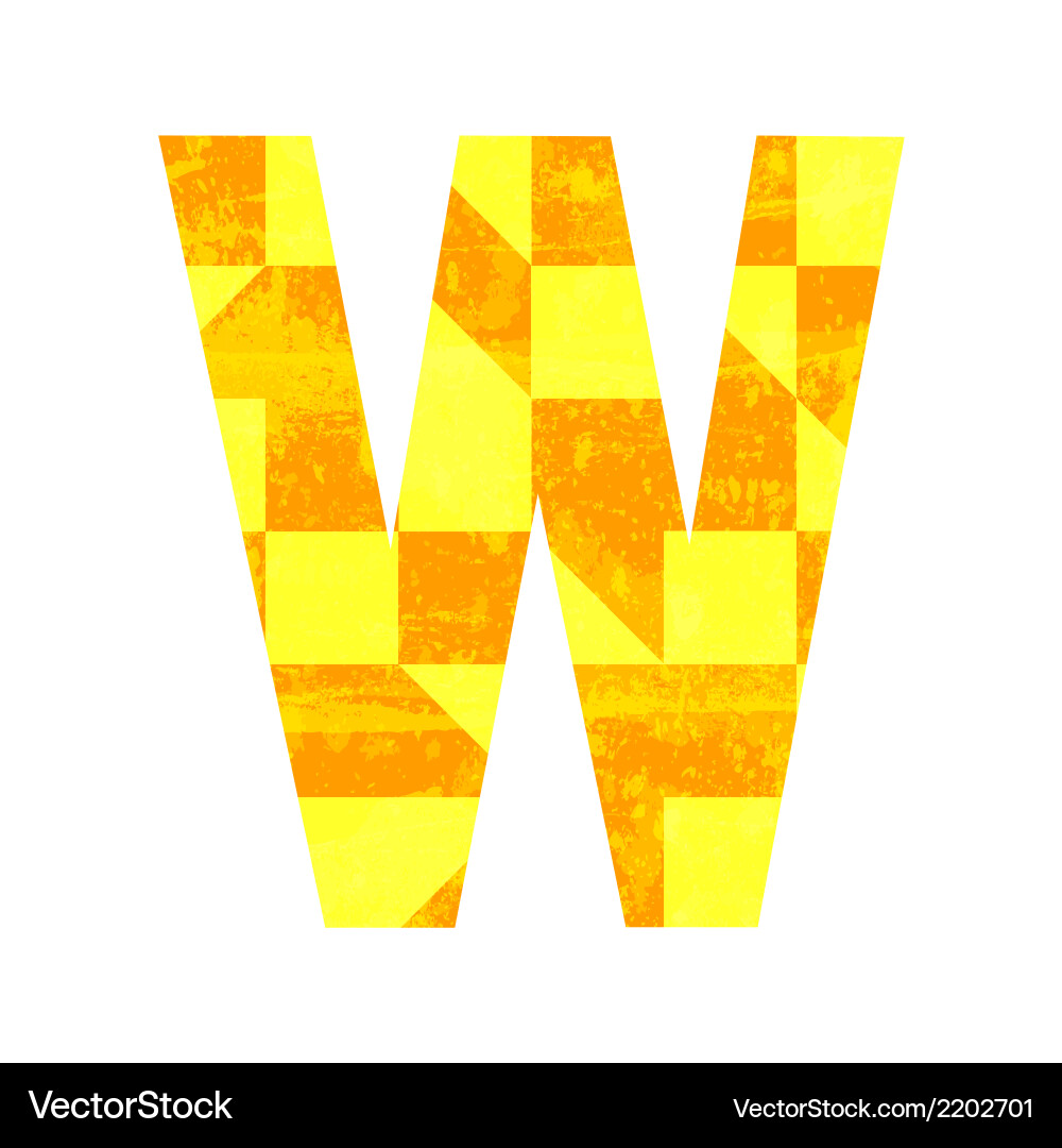 Abstract color alphabet W Royalty Free Vector Image