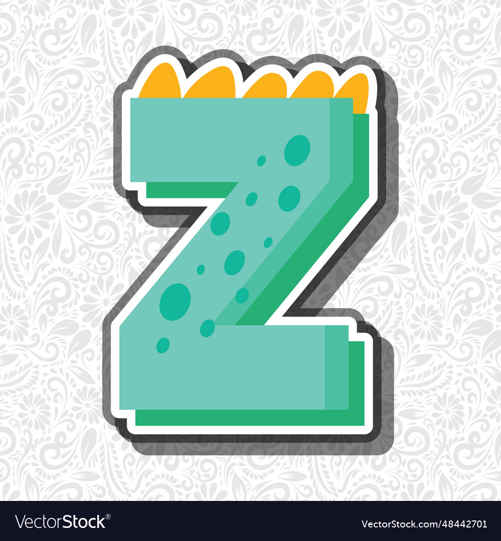 Alphabet letter z latter art alphabet font Vector Image
