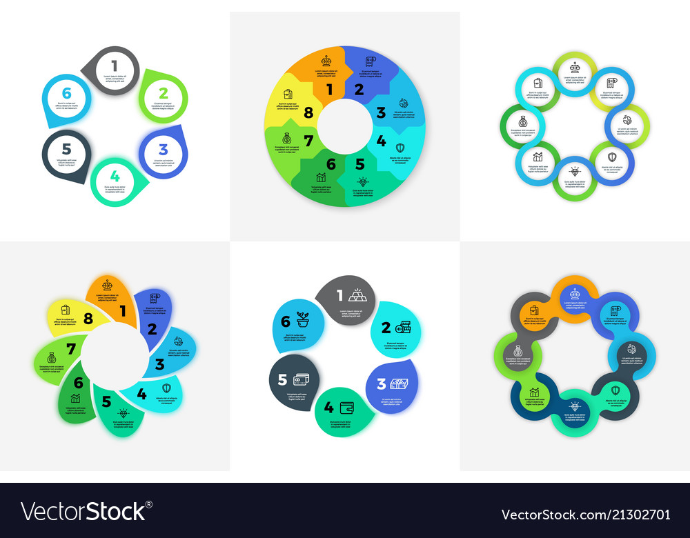 Circle infographic chart diagram process Vector Image