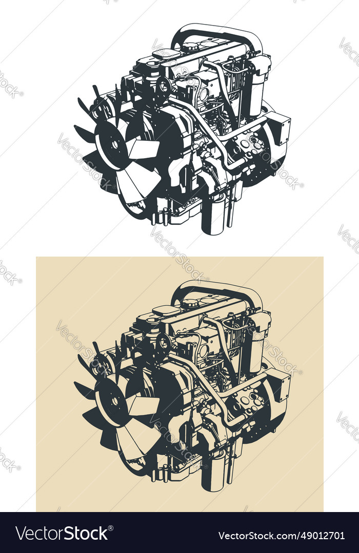 Diesel engine Royalty Free Vector Image - VectorStock