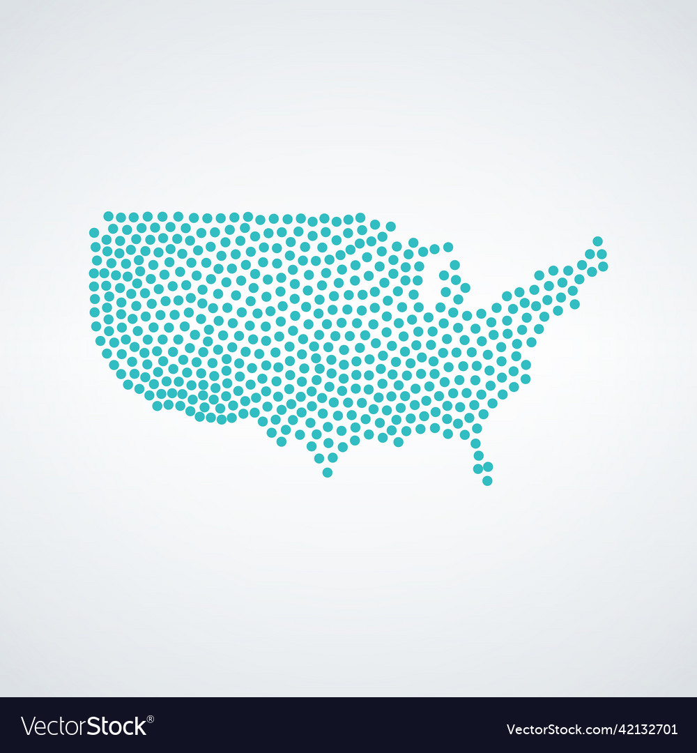 Dotted style map of usa america out dots stock Vector Image