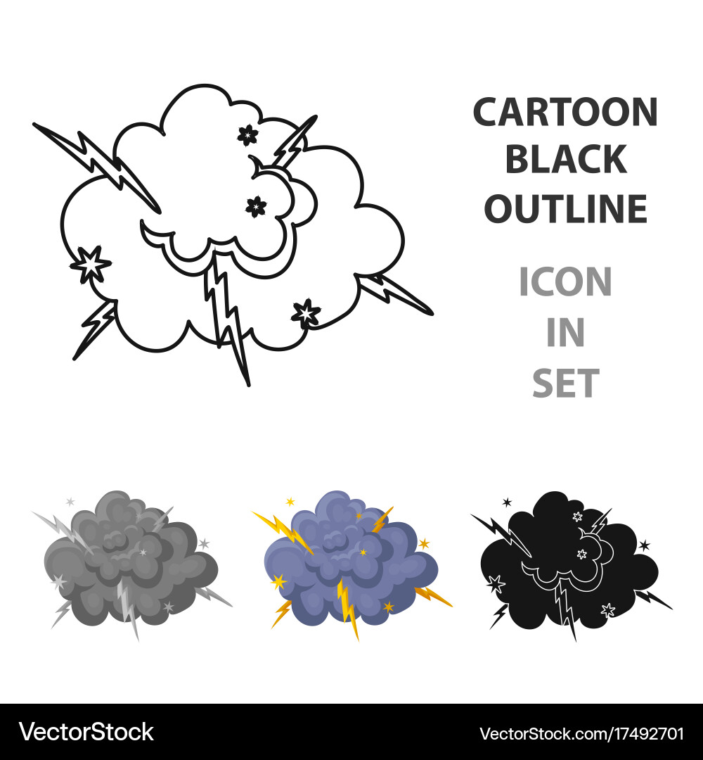 Explosion icon in cartoon style isolated on white Vector Image