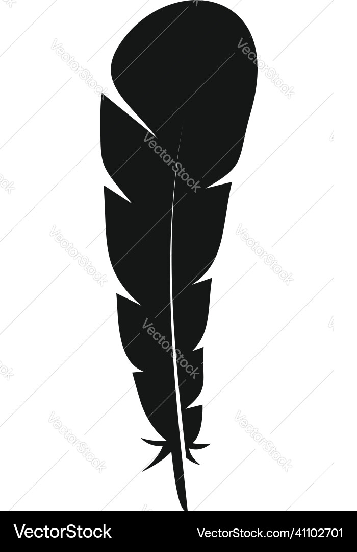 Fluff feather icon simple bird pen Royalty Free Vector Image