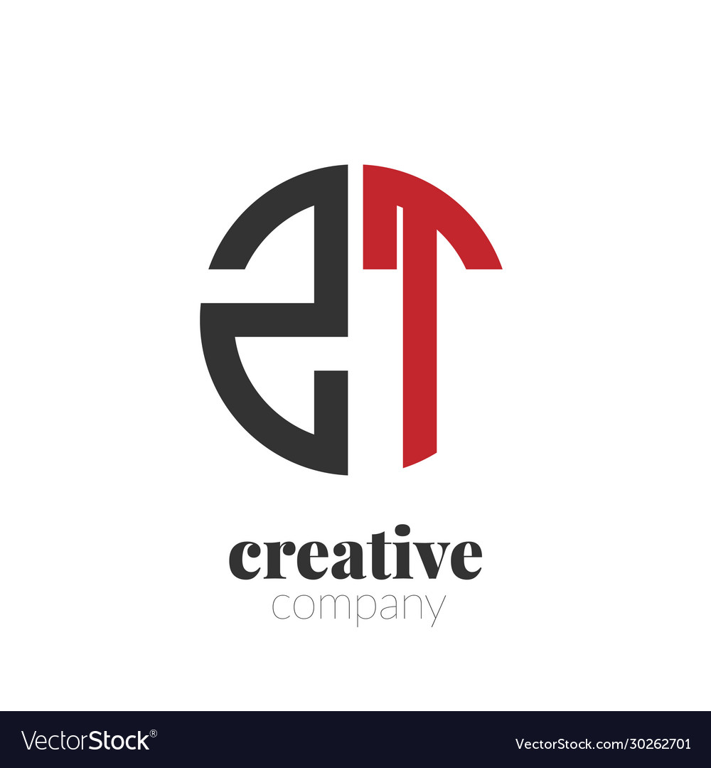 Initial letter zt creative elegant circle logo Vector Image
