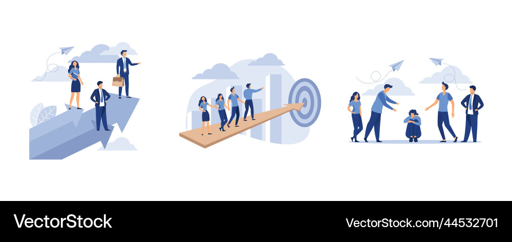 Leadership qualities in a creative team people go Vector Image