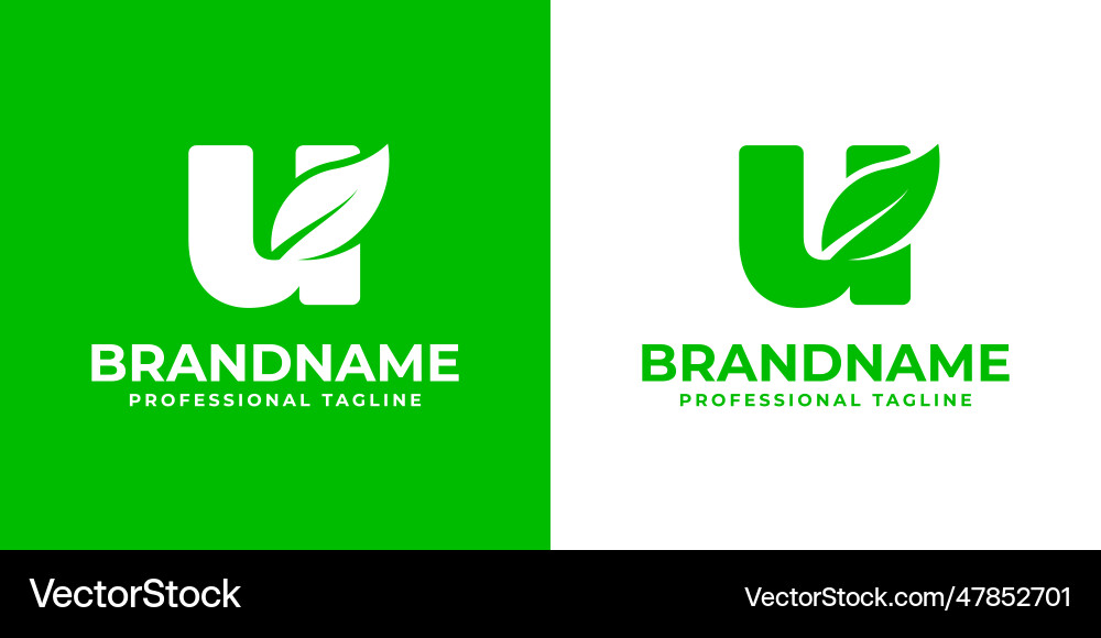 Letter u leaf logo suitable for business related Vector Image