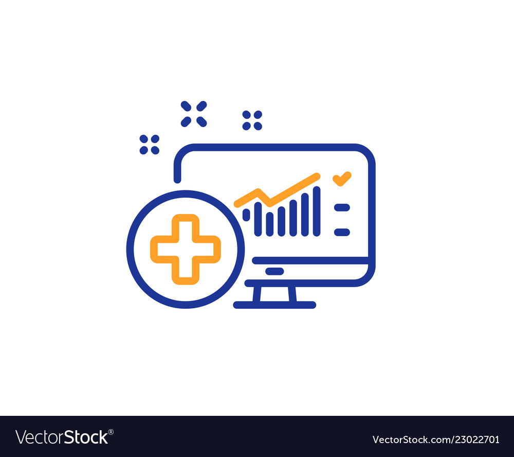 Medical analytics line icon hospital statistics Vector Image Medical analytics line icon hospital statistics Vector Image