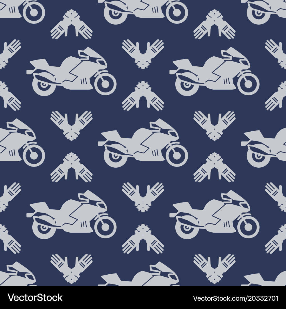 Moto sport seamless pattern with motocycle Vector Image