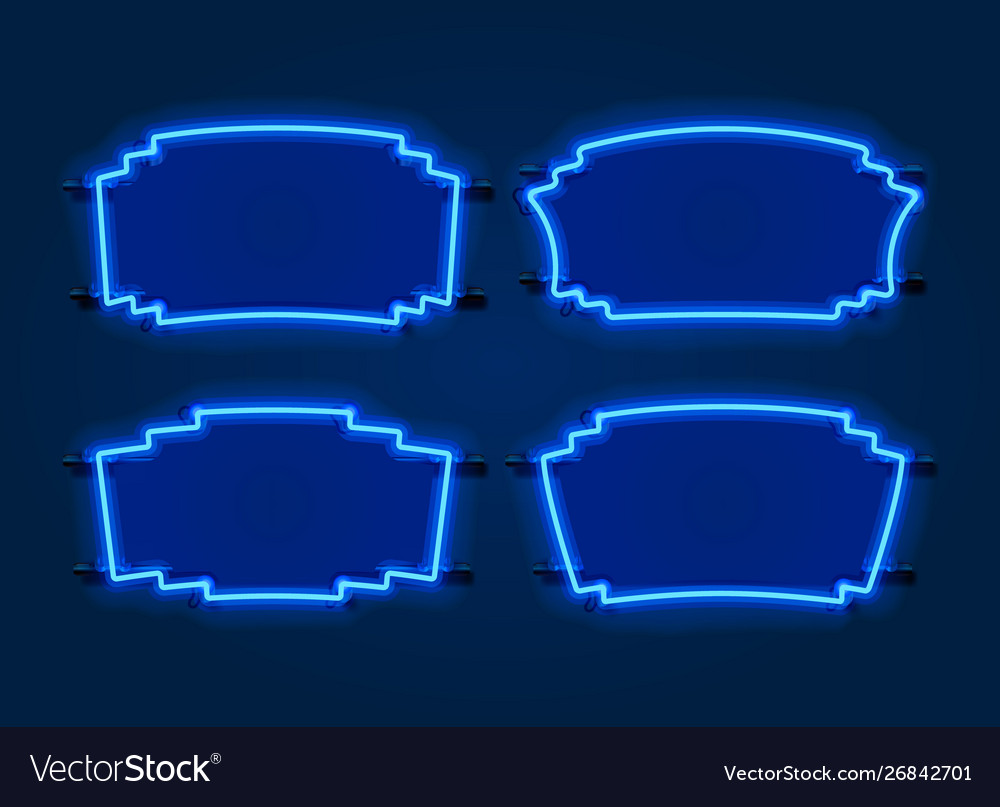 Neon frame set collection template design element Vector Image