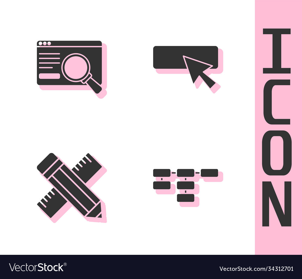 Set site map ui or ux design crossed ruler Vector Image