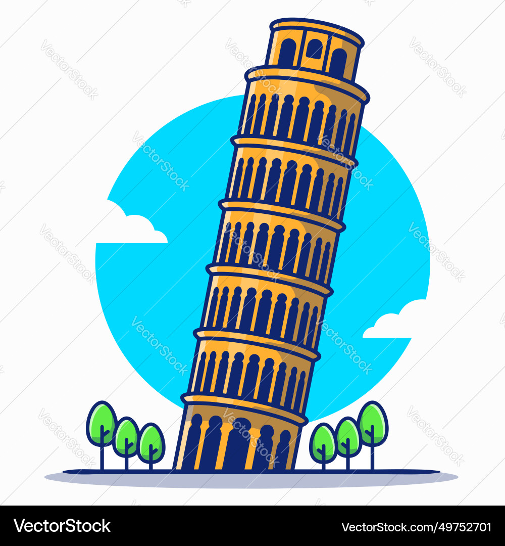 Tower of pisa cartoon Royalty Free Vector Image