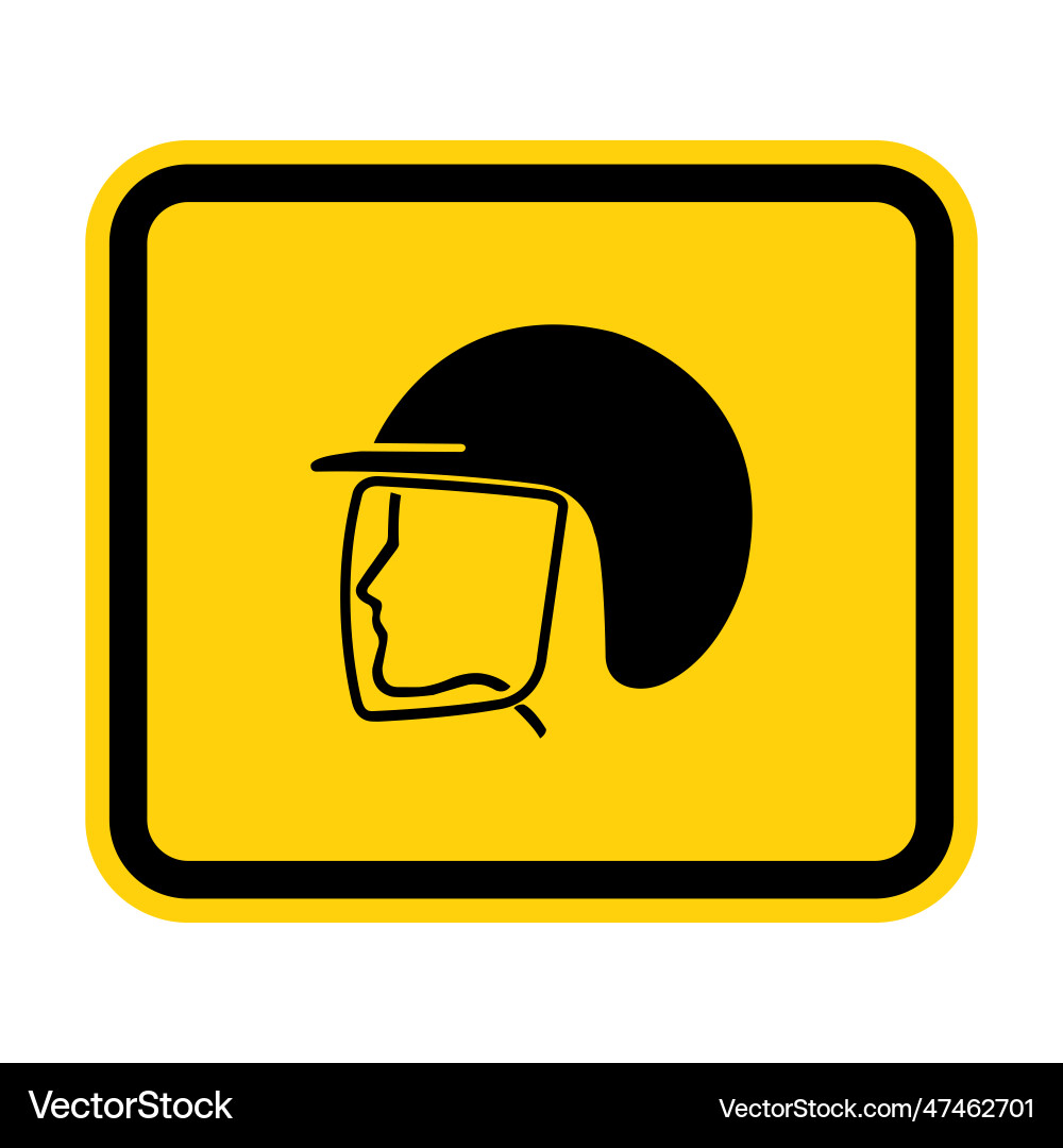 Wear safety helmet symbol isolate on white Vector Image