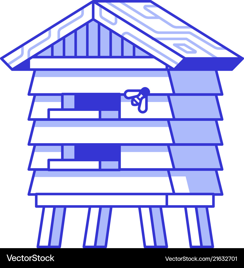 Wooden bee house icon Royalty Free Vector Image