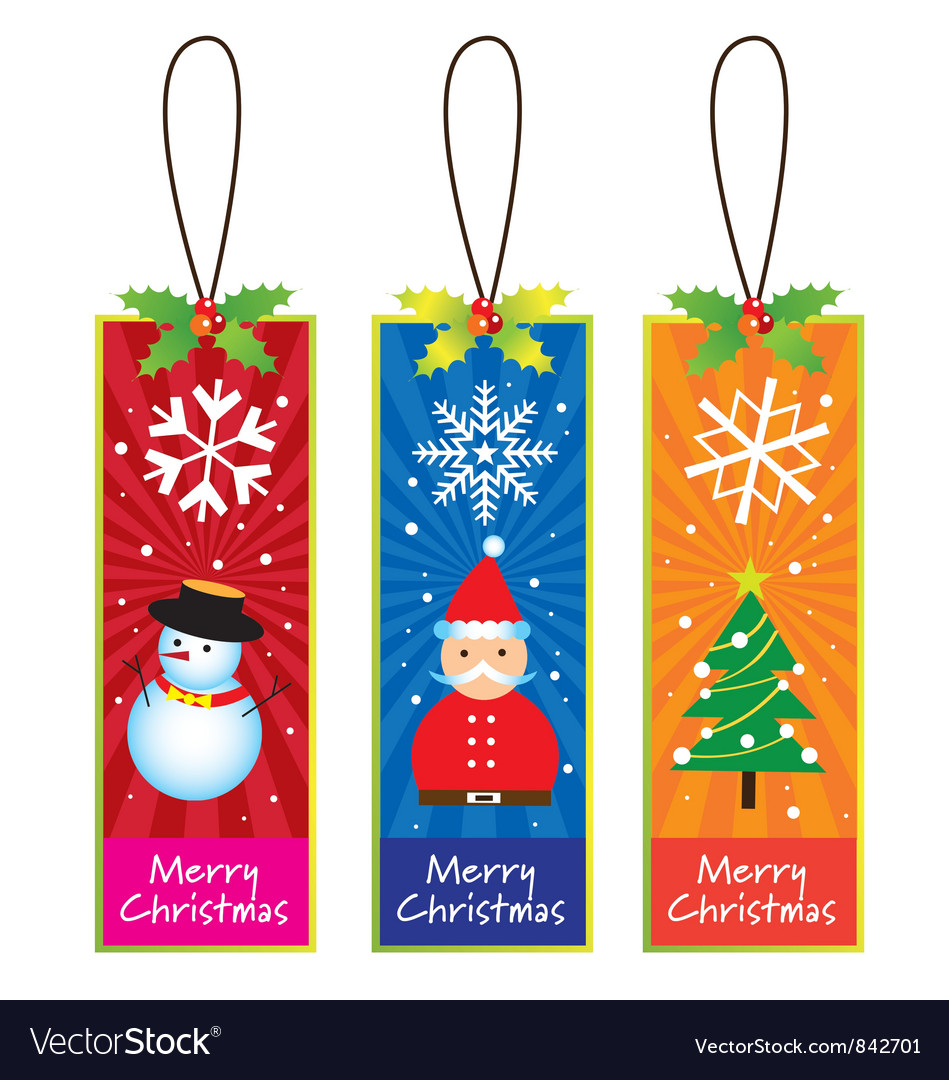 Xmas bookmarks Royalty Free Vector Image - VectorStock