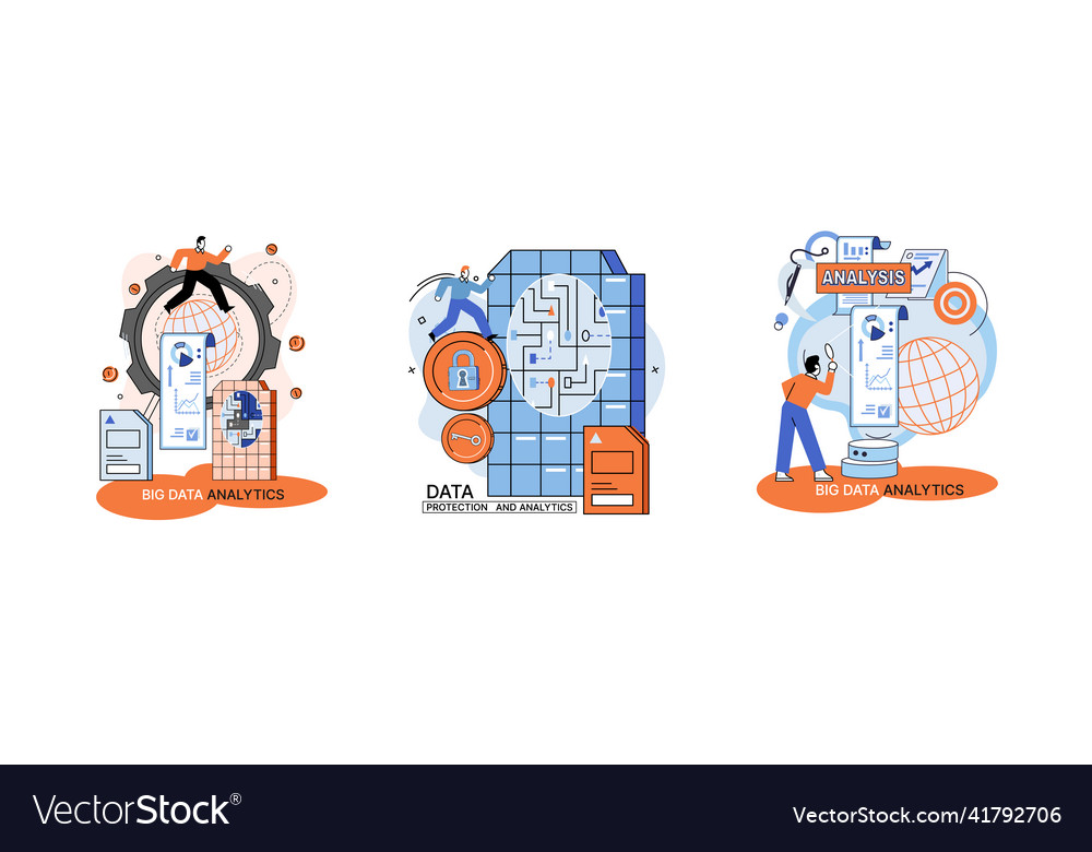 Big data analytics platform management Royalty Free Vector