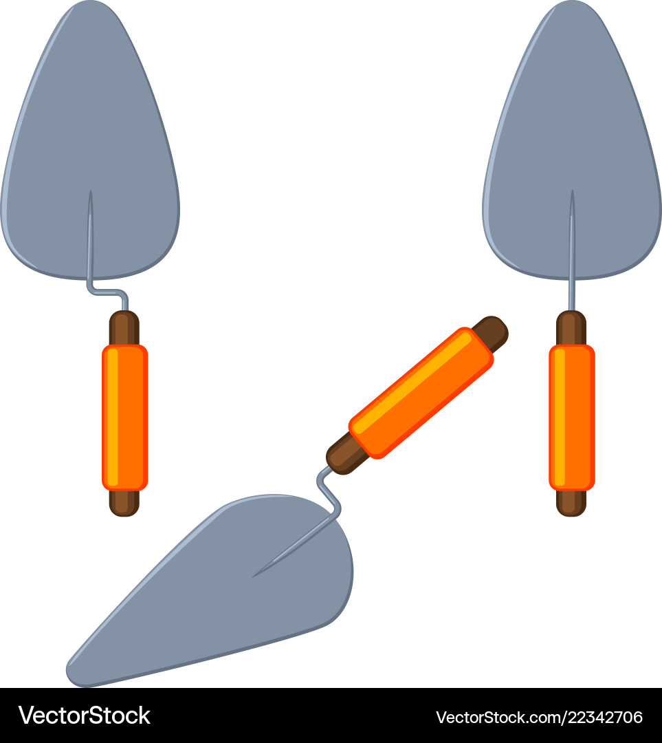 Colorful cartoon trowel set Royalty Free Vector Image