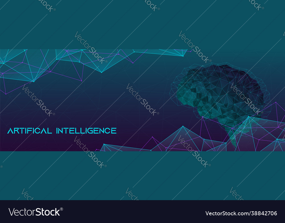 Concept artificial intelligence human brain Vector Image Concept artificial intelligence human brain Vector Image