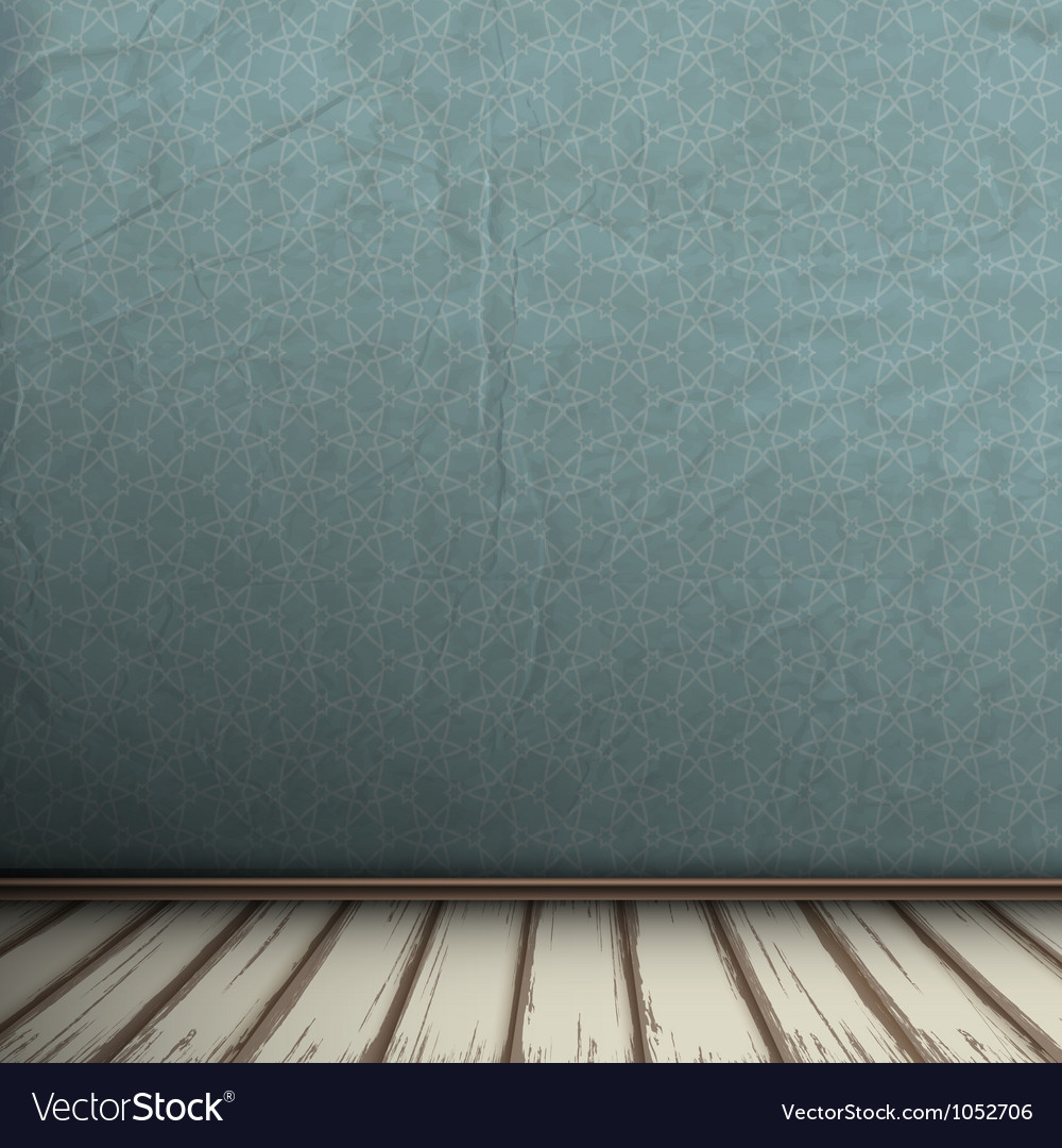 Empty grey interior vintage room Royalty Free Vector Image