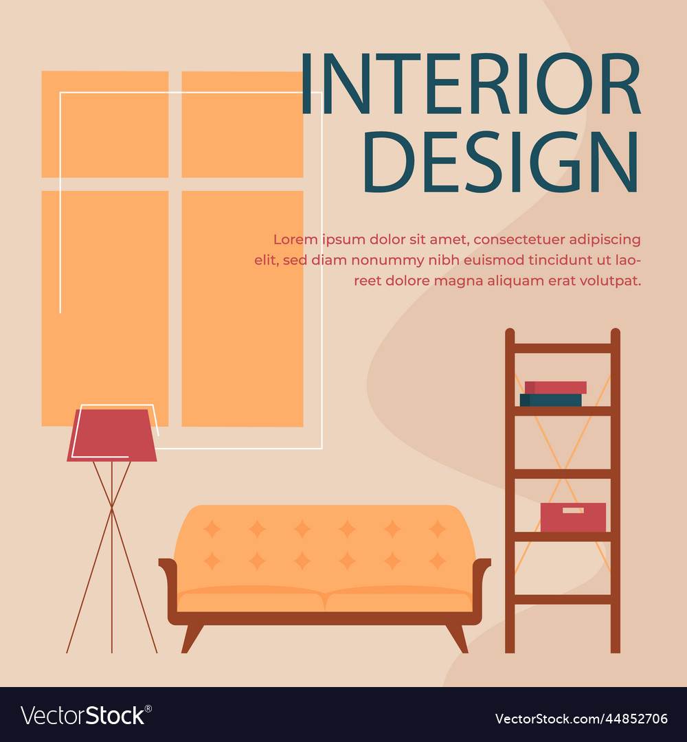 Hand drawn interior design posts Royalty Free Vector Image