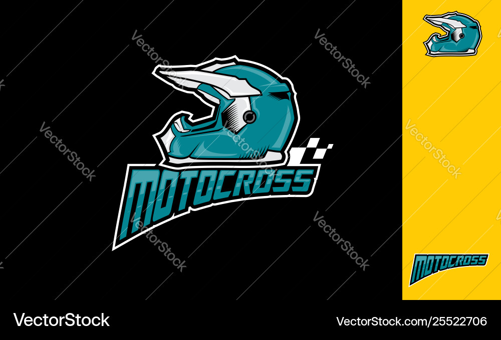 Helmet motocross logo icon Royalty Free Vector Image