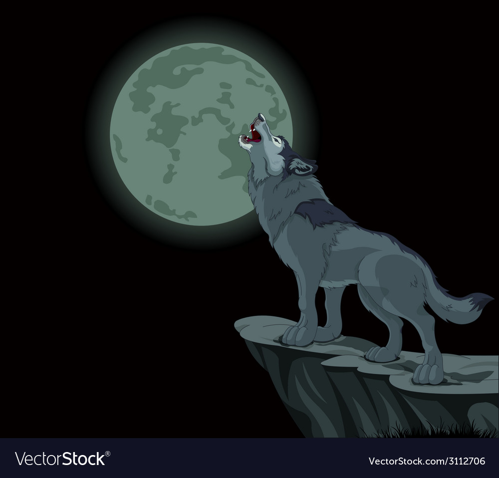 Howling wolf Royalty Free Vector Image - VectorStock