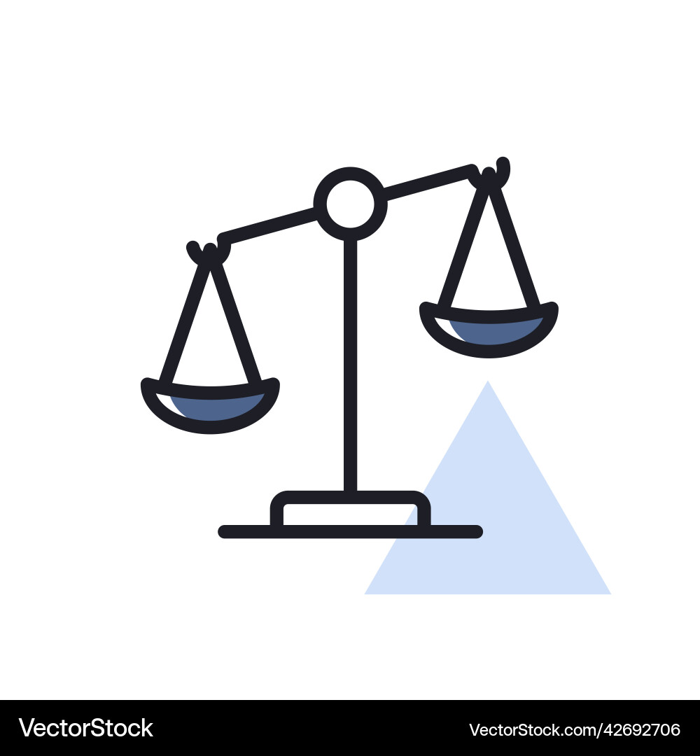 Law scale icon justice outline icon graph Vector Image