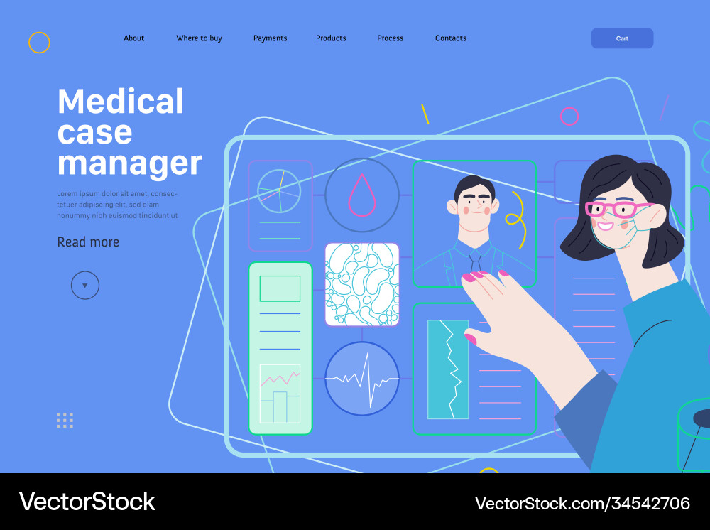 Medical insurance template - case manager Vector Image