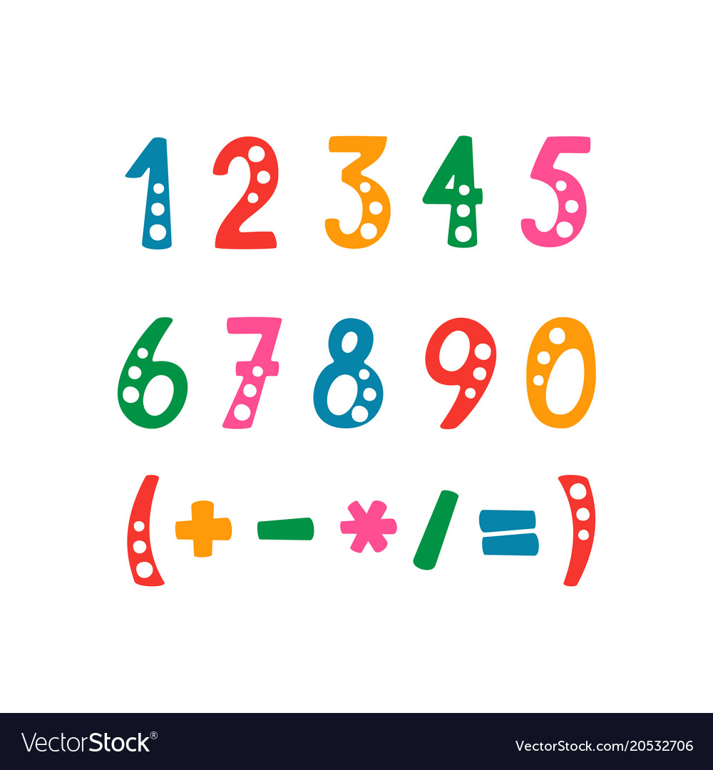 Set Of Numbers And Mathematical Symbols Royalty Free Vector