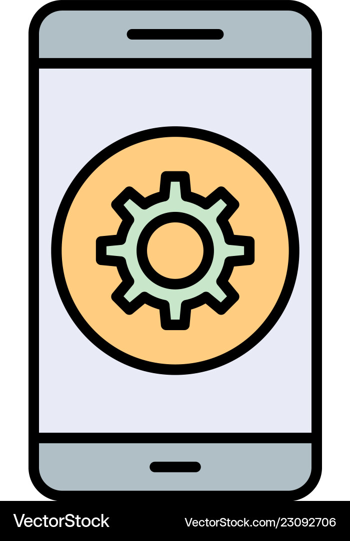 Setting mobile application icon Royalty Free Vector Image