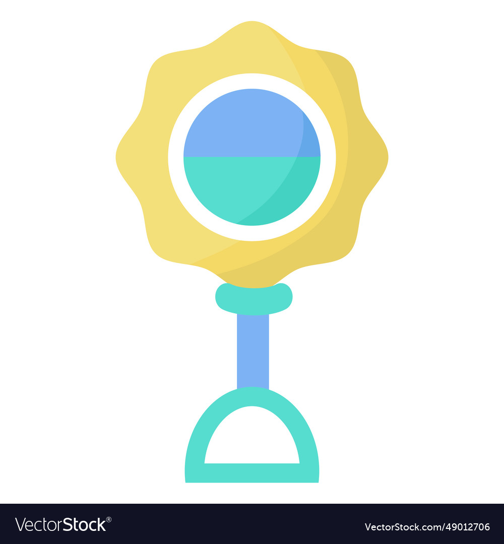 Sun rattle flat Royalty Free Vector Image - VectorStock
