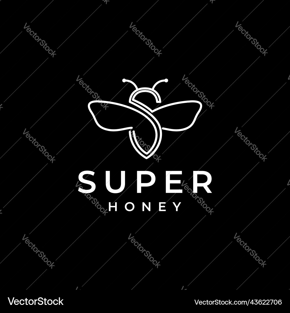 Super bee honey logo design Royalty Free Vector Image