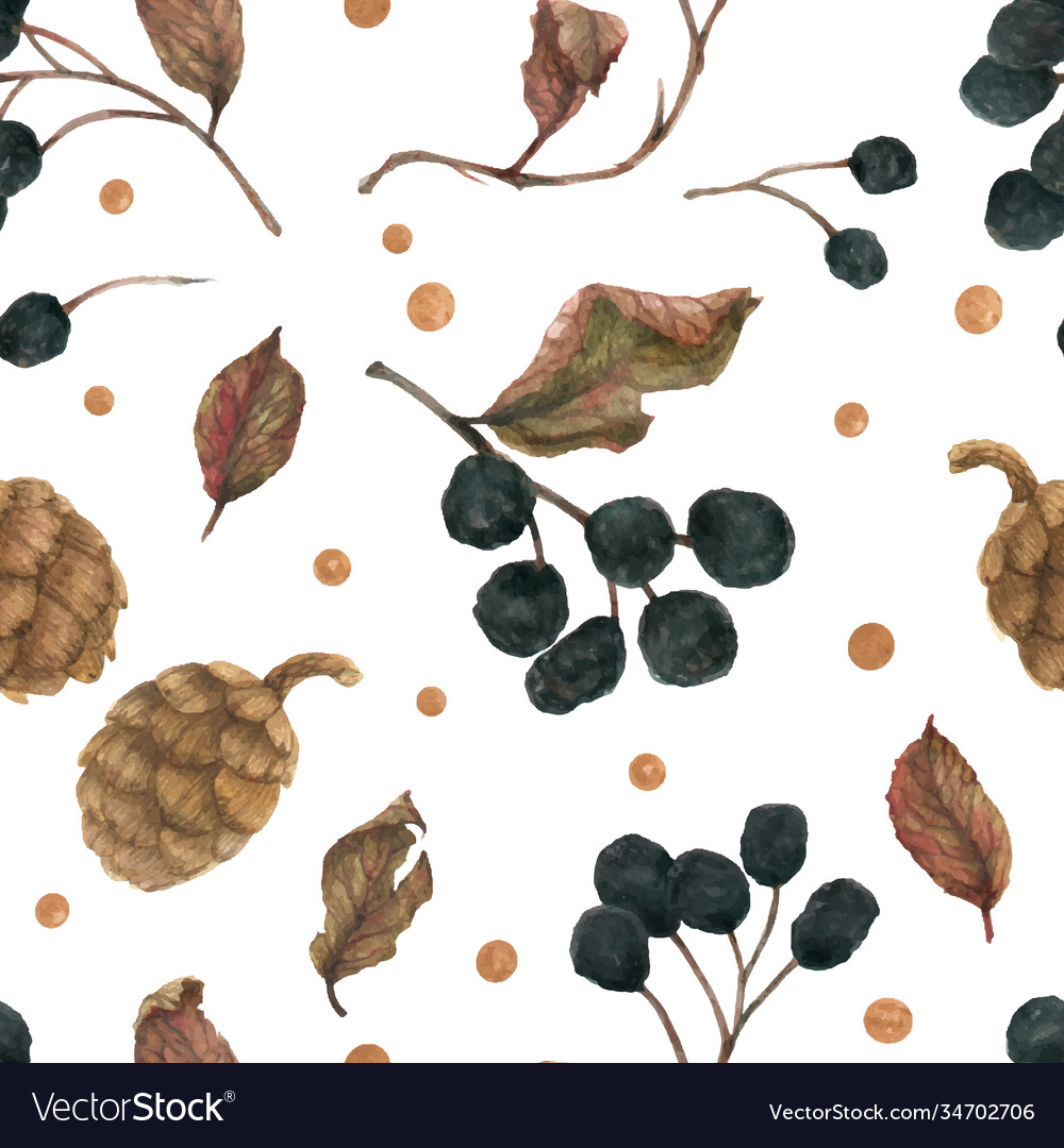 Winter berries seamless pattern Royalty Free Vector Image