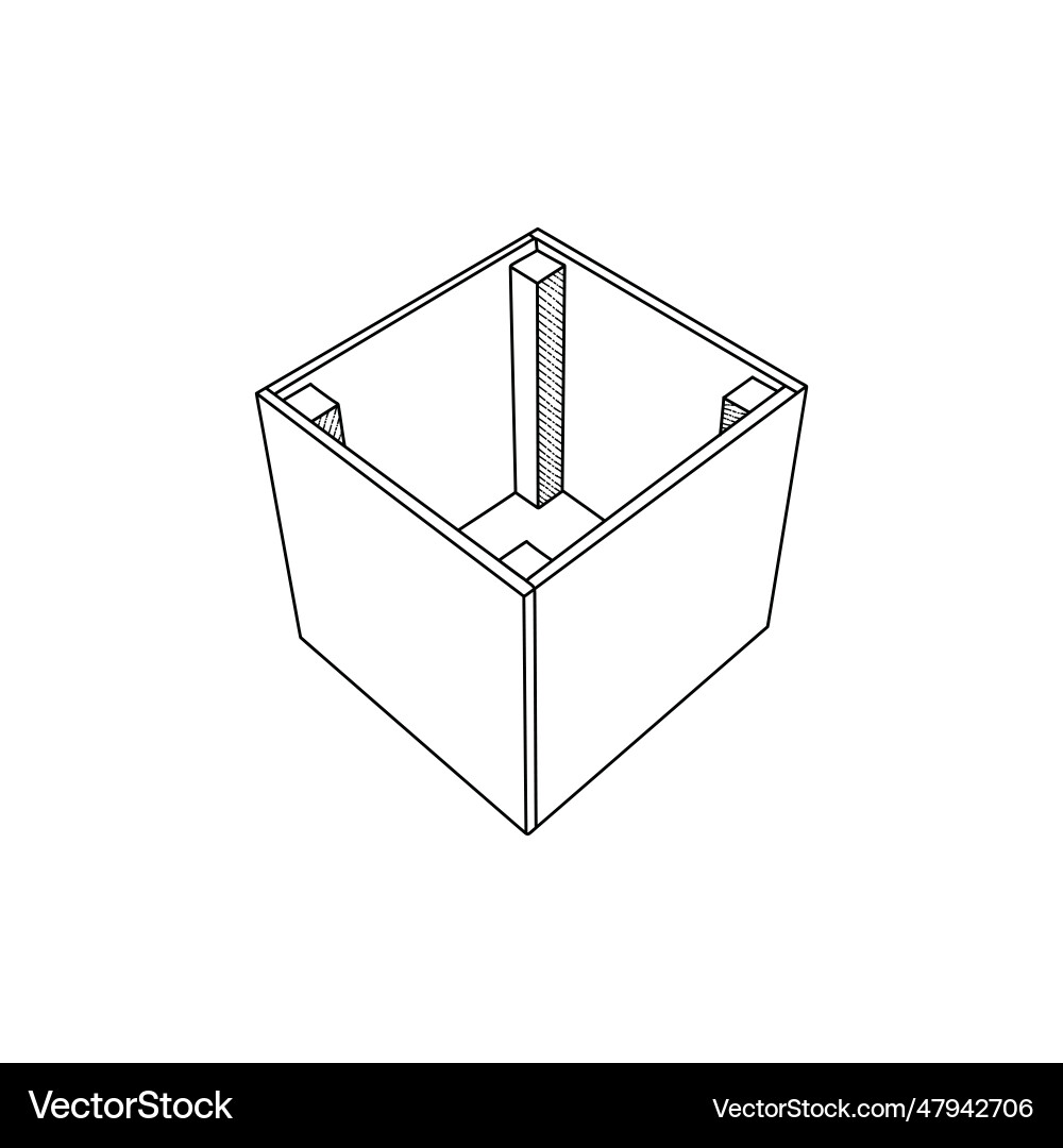Wooden box line simple icon logo modern template Vector Image