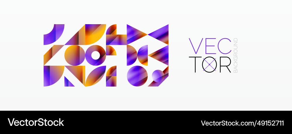 Assorted geometric shapes unite in a minimalistic Vector Image