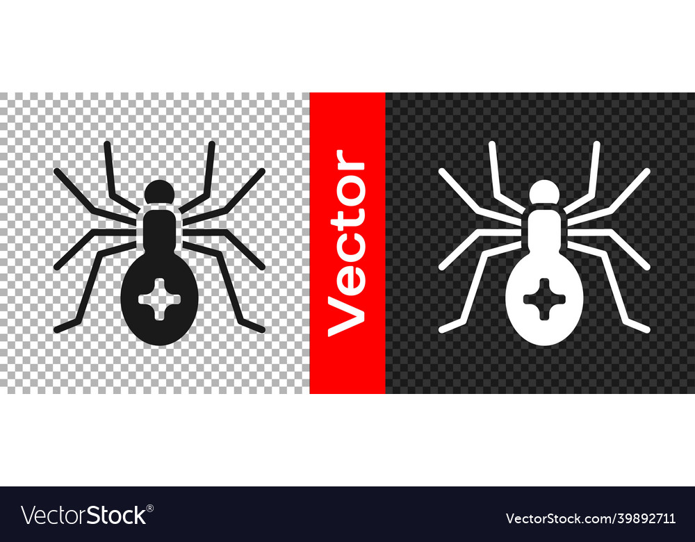 Black spider icon isolated on transparent Vector Image